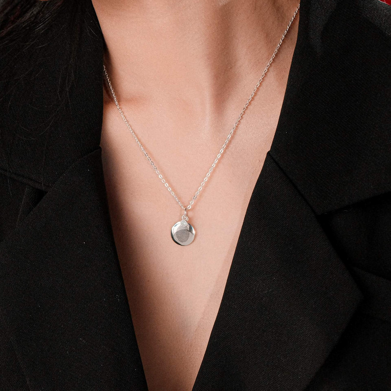 KSJ Dây Chuyền Bạc Nữ Kylan Silver Letter H & Frosting Medal Necklace ...