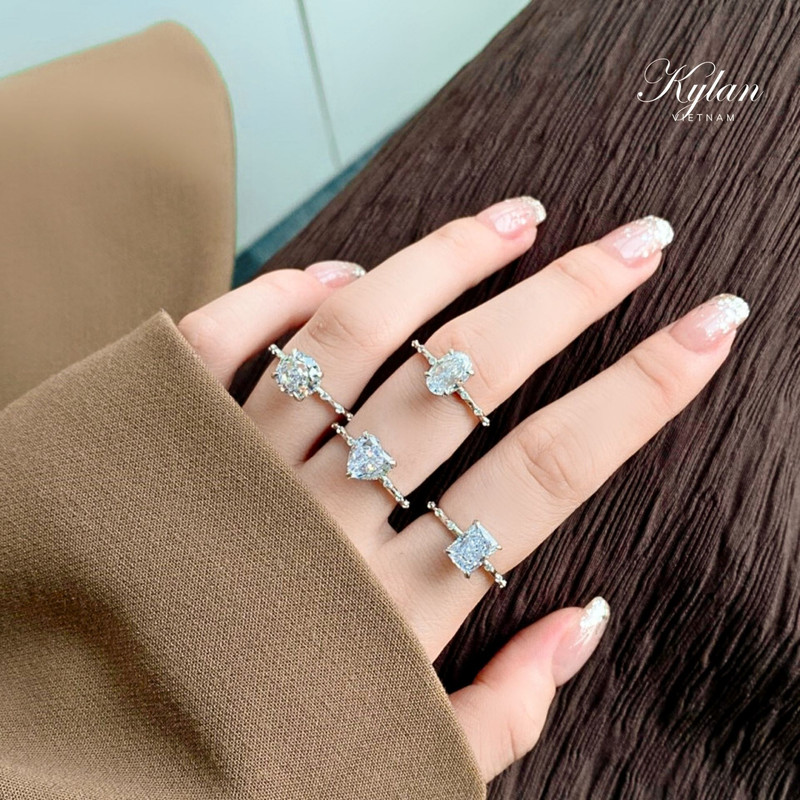 KSJ [Order] Nhẫn Bạc Nữ Kylan Silver Barbieri Radiant Đai Trơn Semi ...
