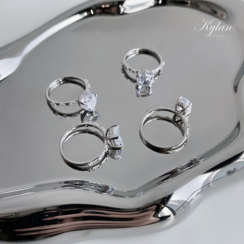 KSJ [Order] Nhẫn Bạc Nữ Kylan Silver Barbieri Radiant Đai Trơn Semi ...
