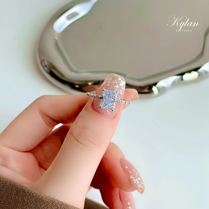 KSJ [Order] Nhẫn Bạc Nữ Kylan Silver Barbieri Radiant Đai Trơn Semi ...