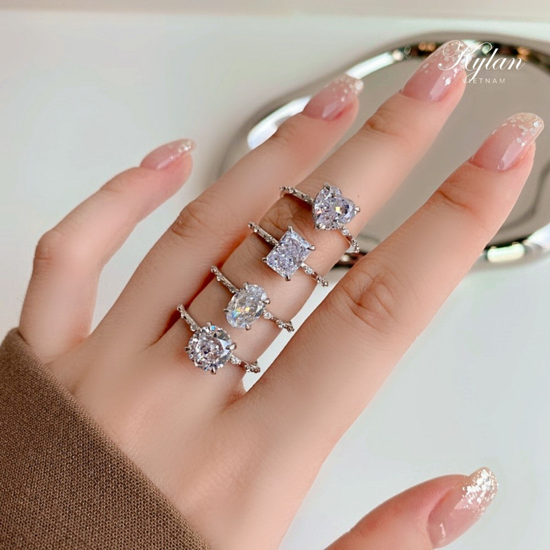 KSJ [Order] Nhẫn Bạc Nữ Kylan Silver Barbieri Radiant Đai Trơn Semi ...