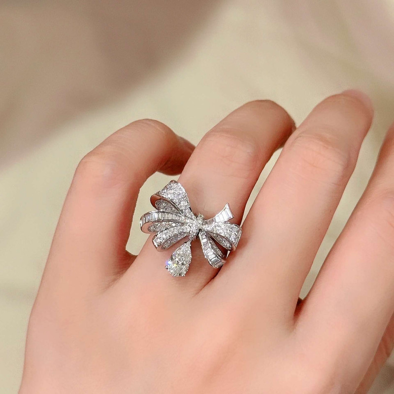KSJ Nhẫn Bạc Nữ Graff Tilda's Bow Kim Cương Nhân Tạo - KL1667 - Trang sức Brands - Kylan Silver ...